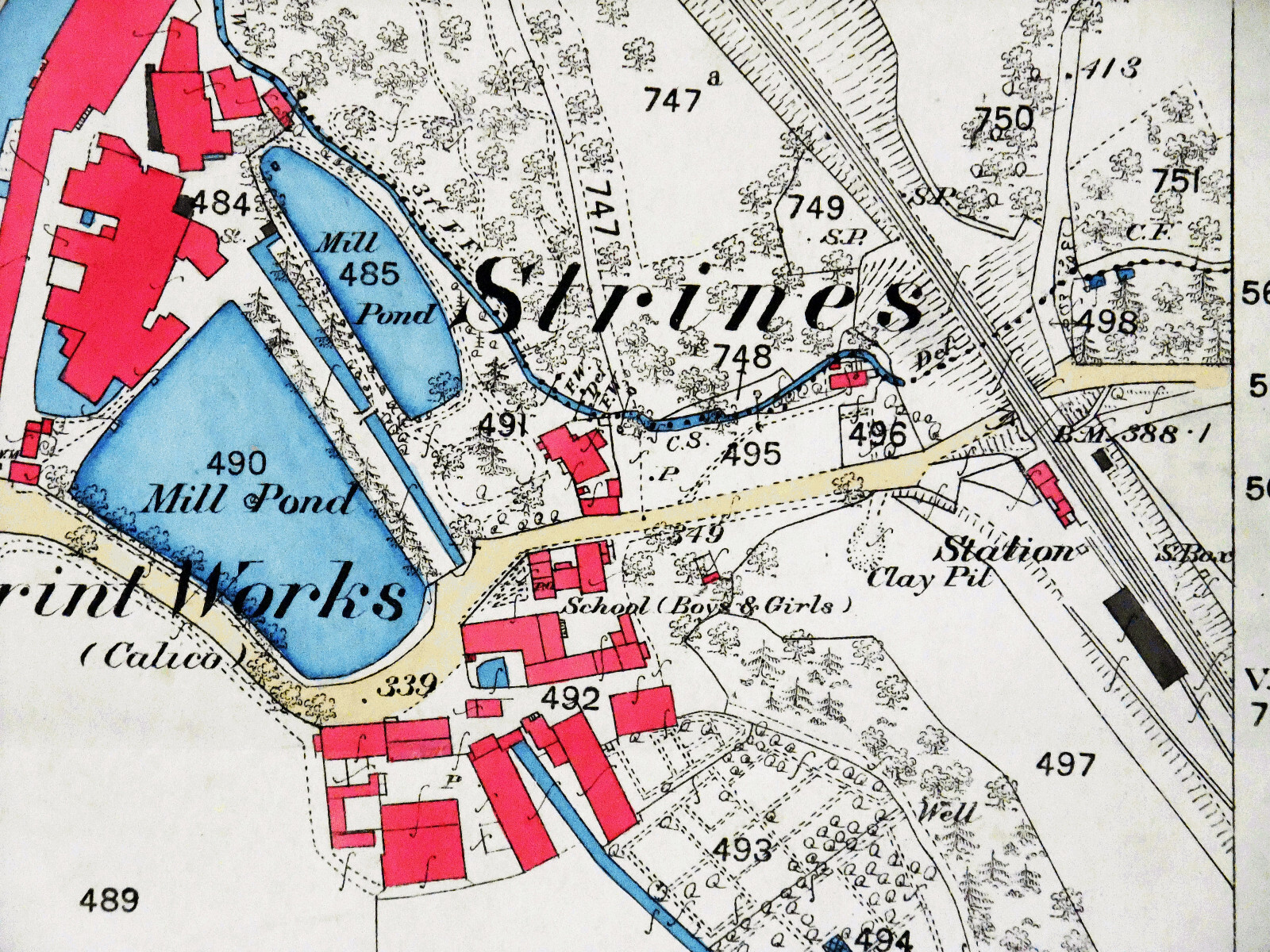 Derbyshire Strines, Mellor Mill old map history genealogy Ordnance ...