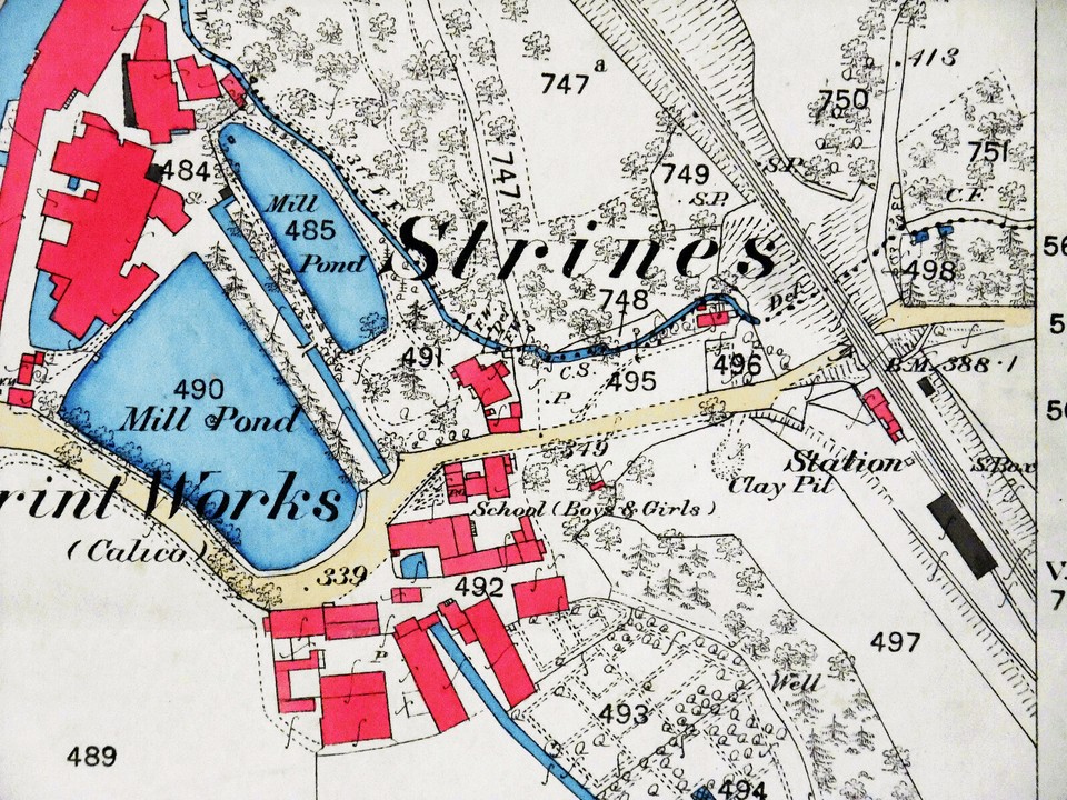Derbyshire Strines, Mellor Mill old map history genealogy Ordnance ...