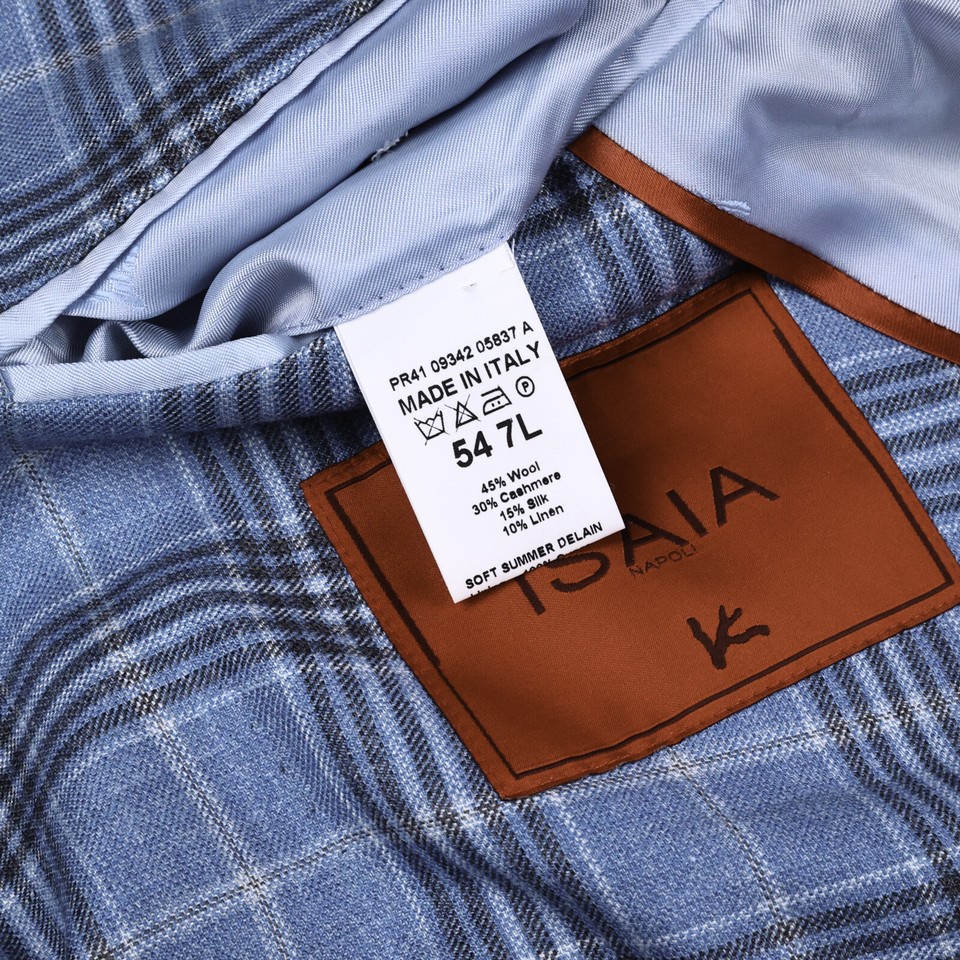NEW $4,295 Isaia 'Cortina Soft Summer Delain' Cerulean Blue Men's ...