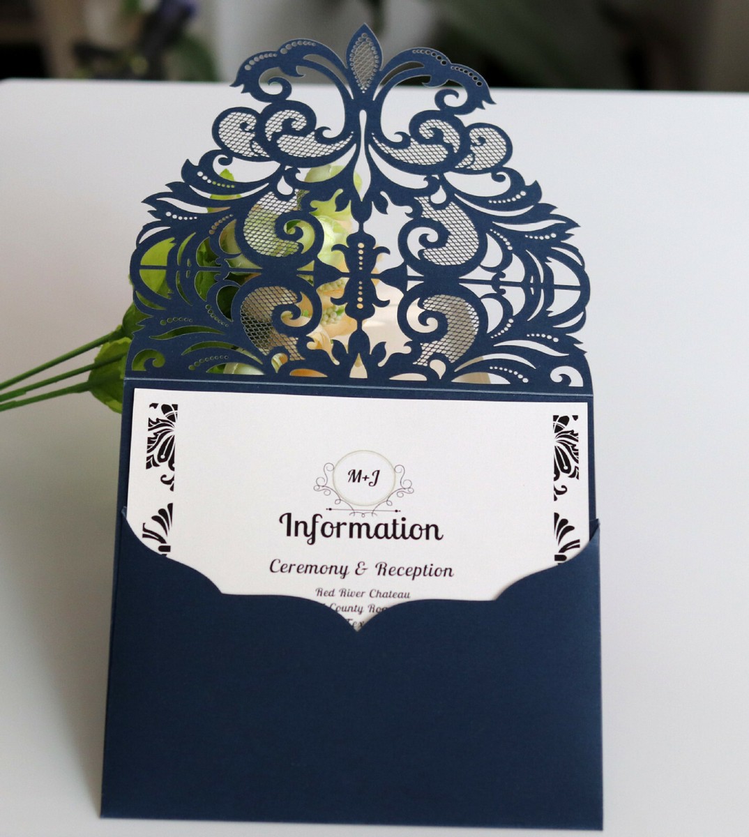Laser Cut Wedding Invitation Card