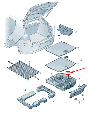 VOLKSWAGEN GOLF 5G MK7 Luggage Compartment Removable Lid 5G6867873A | eBay
