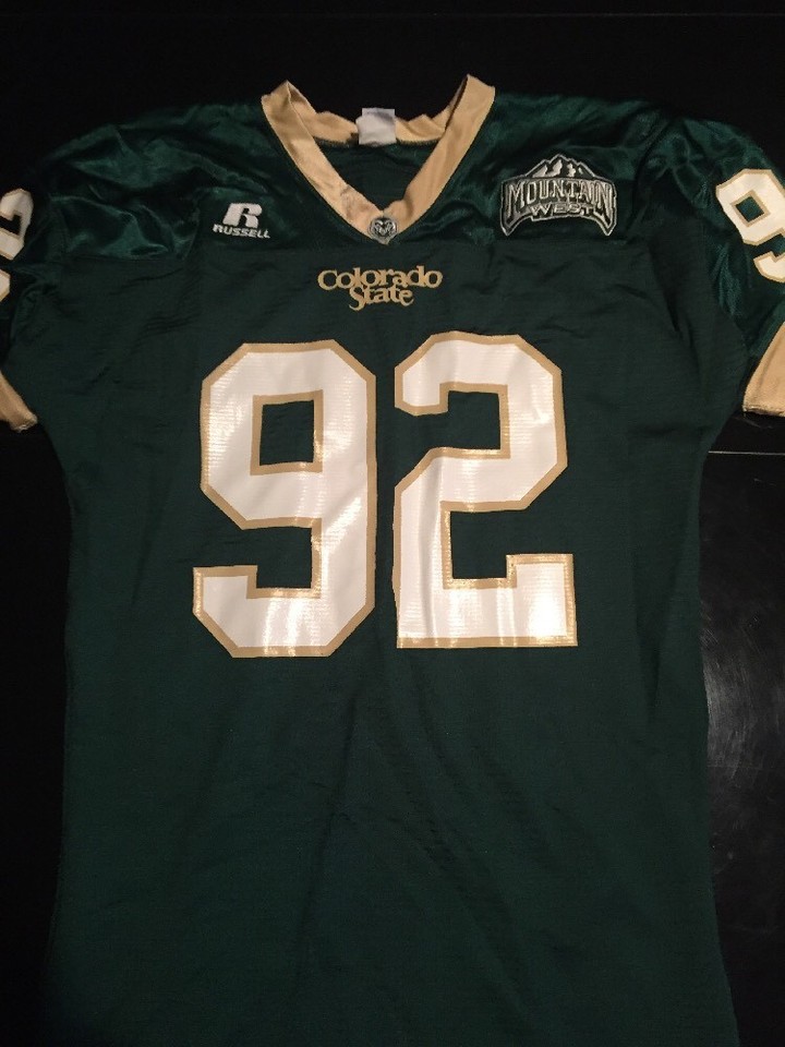 Game Worn Used Colorado State Rams Football Jersey #92 Size XL | eBay