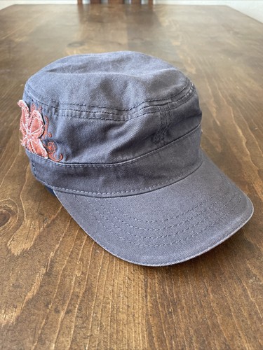 Sedona 5 Panel Hat Strap Back Adjustable Gray Floral Patch Hat Graphix ...