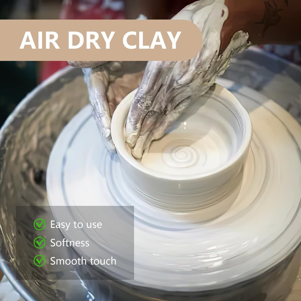 10LBs Natural Air Dry Clay Bulk, All-Purpose Modeling Sculpting Pottery ...