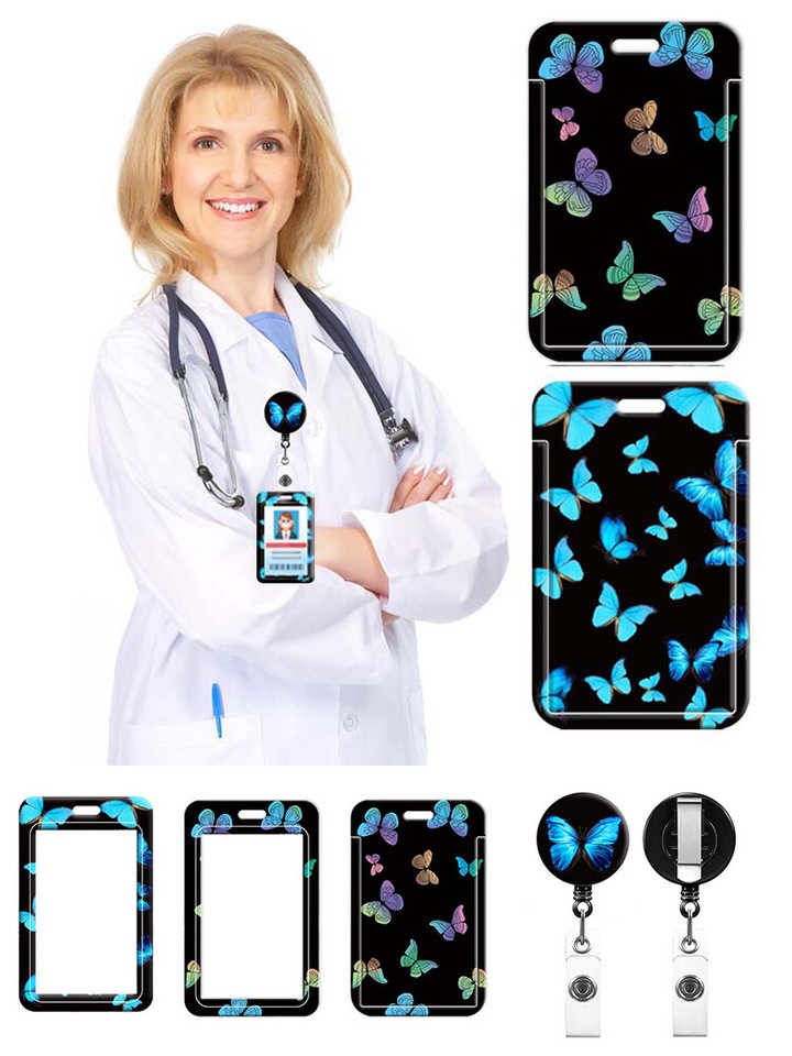 Short Style Butterfly Push-pull Badge Reel Long Style Retractable ...