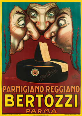 Bertozzi Parma 1930 Vintage Art Deco Italian cheese Giclee Canvas Print ...