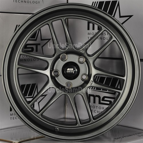 STAGGERED 5x114.3 18x9.5 18x10.5 MST SUZUKA MATTE GUN METAL 12 SPOKE ...