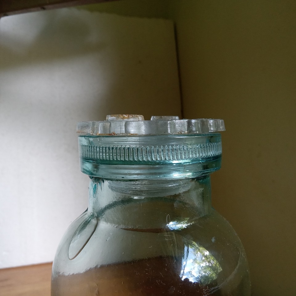 BENNETT'S NO 1 OVER GHOSTED EMBOSSING QUART FRUIT JAR WITH ORIGINAL ...