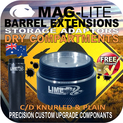 MAGLITE STORAGE ADAPTORS BARREL EXTENSION TUBES CD CELL FLASHLIGHT ...