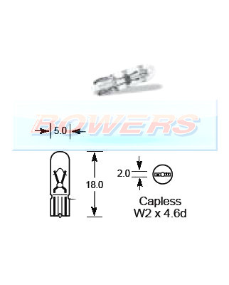 Ring R286 12v 1.2W Capless W2x4.6D T5 Dashboard Warning Gauge Light ...
