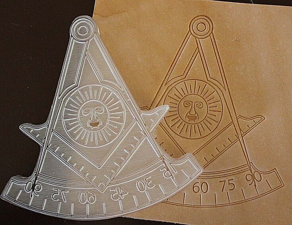 ACRYLIC Leather Embossing Stamp MASTER MASON MASONIC for Veg Tanned ...
