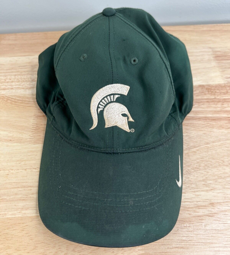 MSU Hat Mens Adjustable Green Strap Michigan State Spartans Nike Golf ...