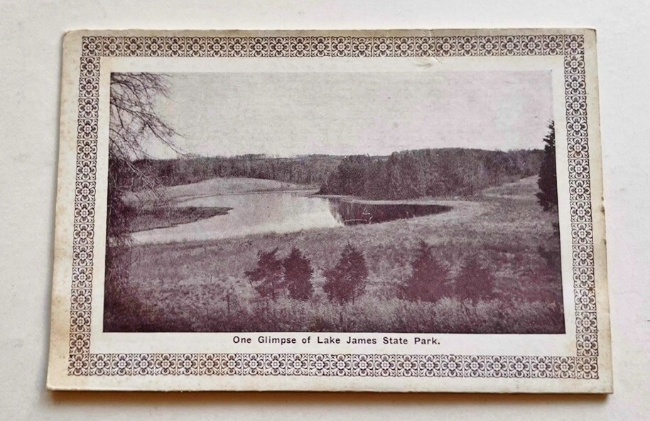 Rare 1925 STEUBEN COUNTY Indiana ANGOLA Fold-Out POSTCARD PHOTOS w/MAP ...