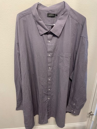 Hodo Men's Gray Button Up Long Sleeve Shirt, New size 6 XL | eBay