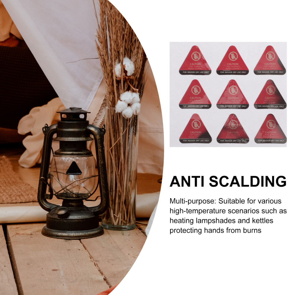 10 Pcs Heating Lampshade Anti-scalding Reminder Stickers Paper Caution ...