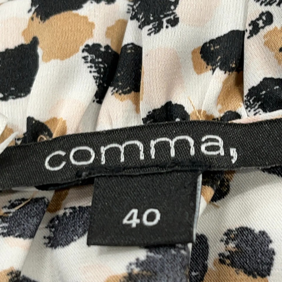 Comma, Top, Größe: 40, Weiß/Schwarz/Beige/Mehrfarbig, Polyester ...