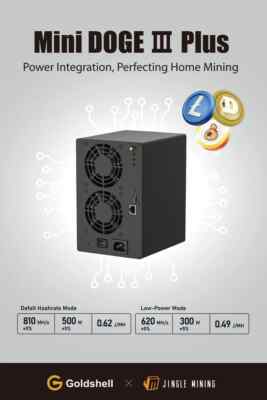 Goldshell Mini DOGE 3 III Plus 810MH/s 500W LTC DOGE Miner with PSU ...