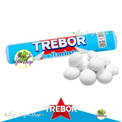 TREBOR SPEARMINT SOFTMINTS 44.9G ROLLS Mints Sweets Chew Present Gift ...