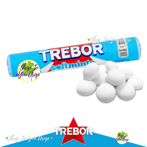 TREBOR SPEARMINT SOFTMINTS 44.9G ROLLS Mints Sweets Chew Present Gift ...