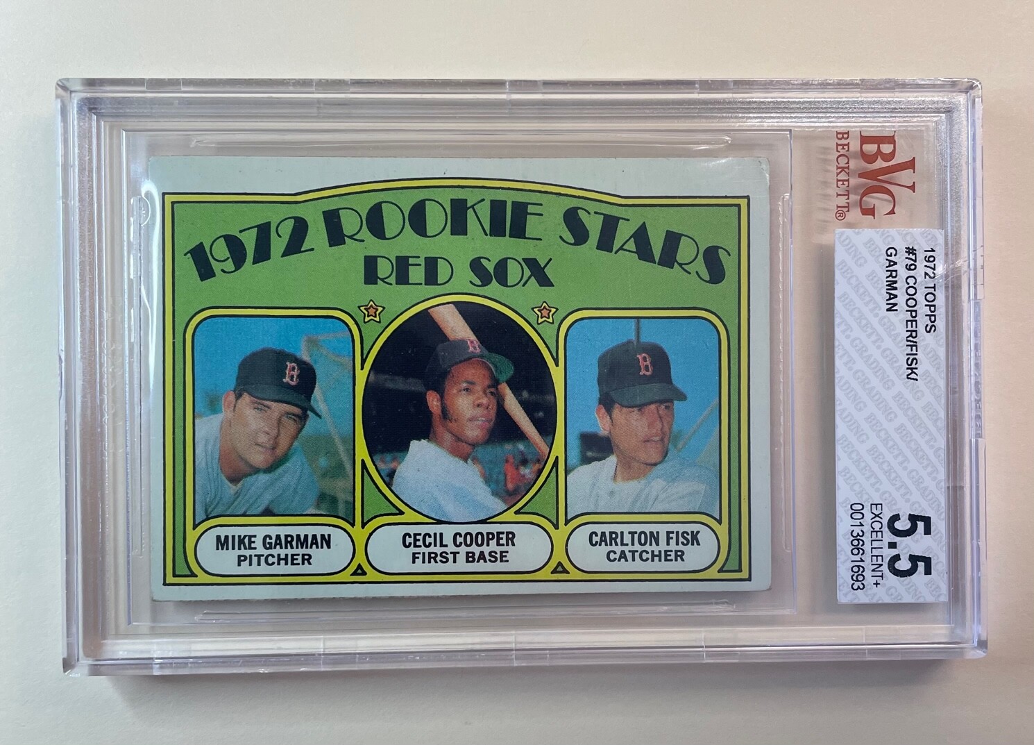 1972 Topps #79 Red Sox Rookies Cecil Cooper / Carlton Fisk RC BVG 5.5 ...