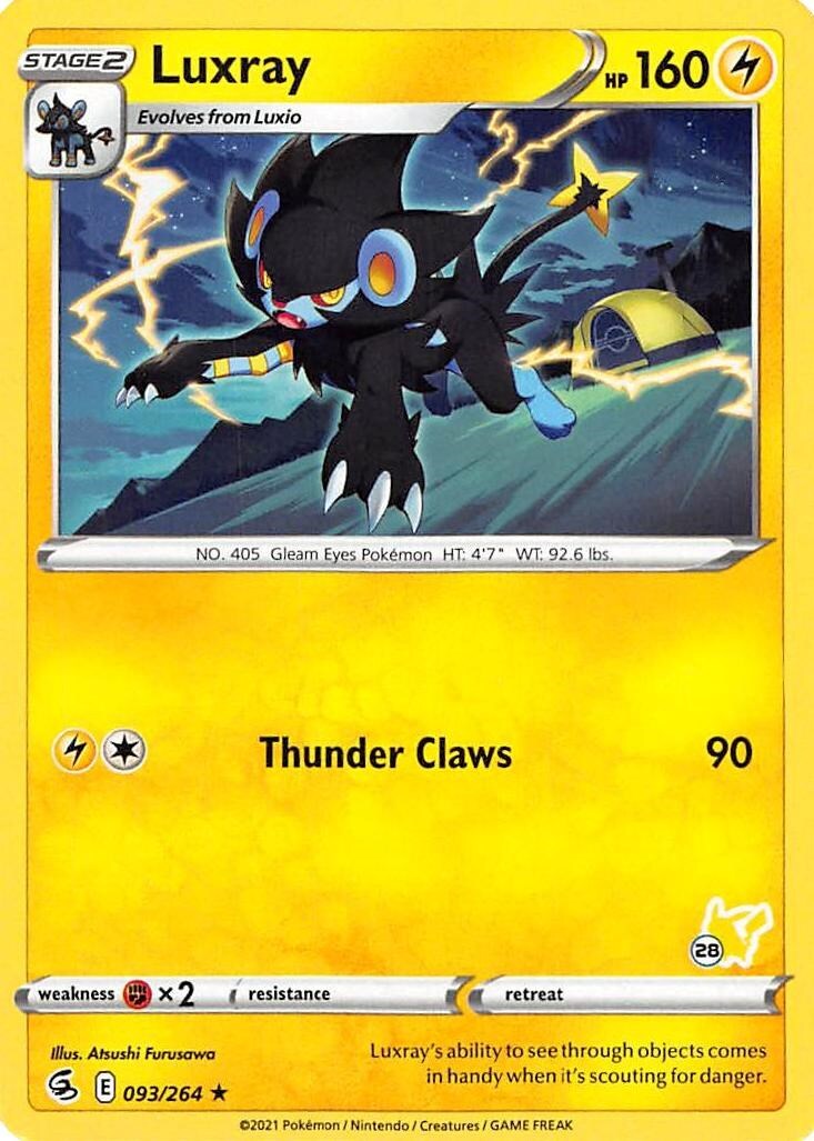 Luxray - (#28 Pikachu Stamped) 093/264 Battle Academy 2022 Regular for ...