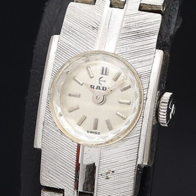 Rado Vintage Silver Watch Mechanical Manual Rectangle Women Swiss | eBay