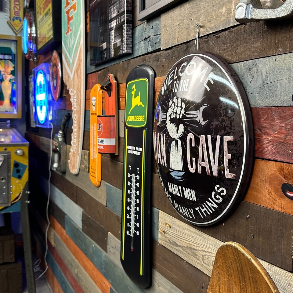 Man Cave Dome Round Metal Sign Bar Man Cave Garage Wall Decor | eBay