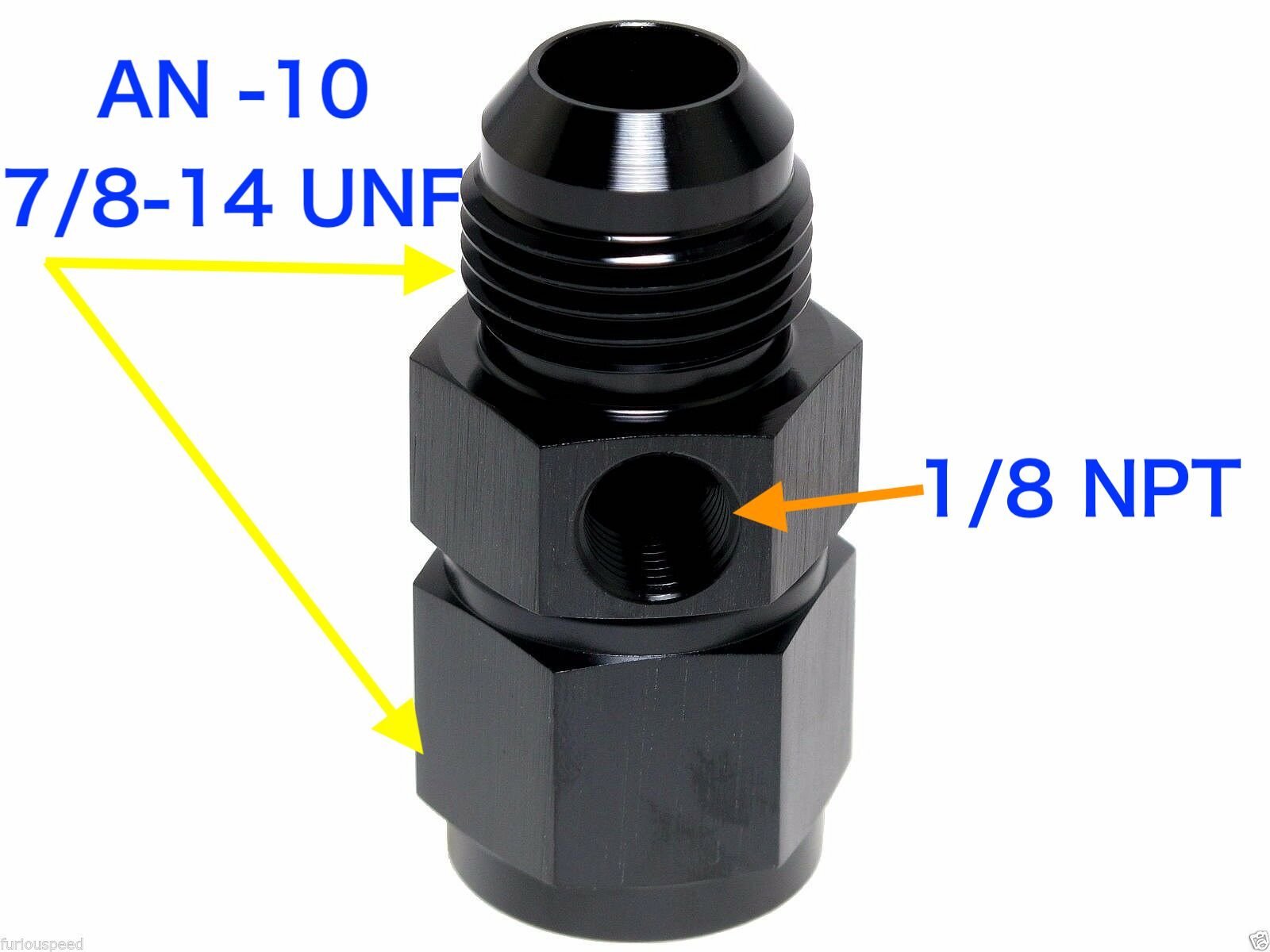 AN -10 Male to Female 1/8 NPT Side Gauge Port Sensor Adapter Take Off ...