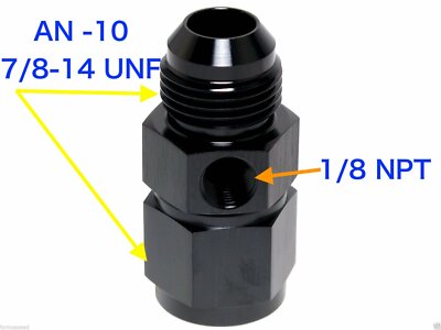 AN -10 Male to Female 1/8 NPT Side Gauge Port Sensor Adapter Take Off ...