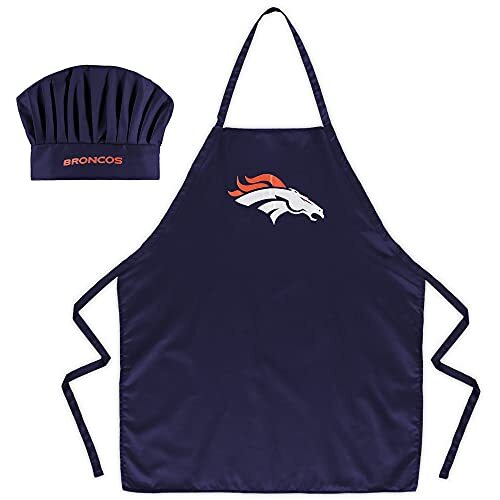 Denver Broncos Apron and Chef Hat Set -nfl Football BBQ Outdoor Cooking ...