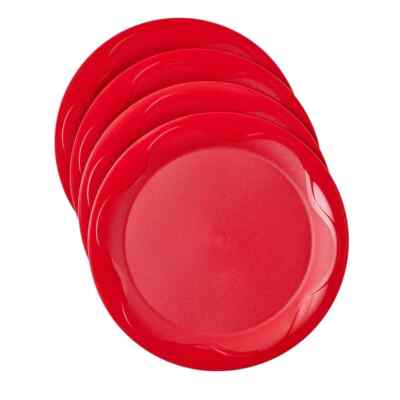 NEW tupperware openhouse Dessert Plate set of 4 sparkley red FReeSHip ...