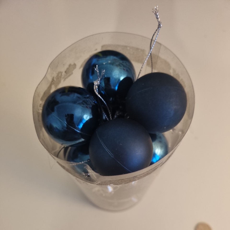 Midnight Blue Christmas Baubles Set Of 24 - Tree Festive Xmas ...