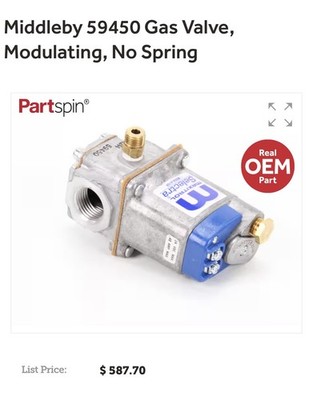 Middleby 59450 Gas Valve, Modulating, No Spring. New In Box | eBay