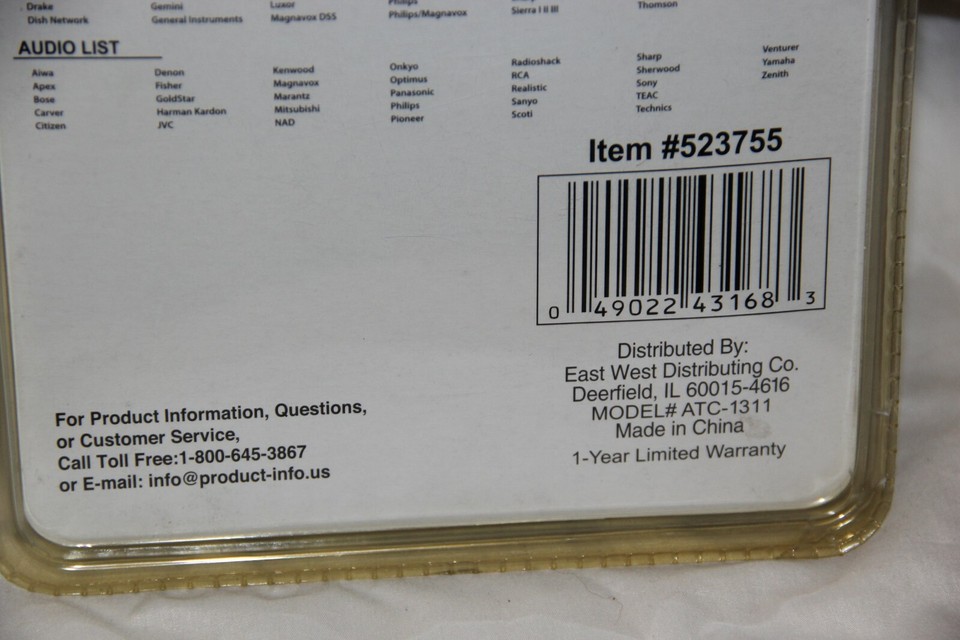 COLOSSAL UNIVERSAL REMOTE CONTROL~ Controls 6 Devices~ 11 Inches long ...