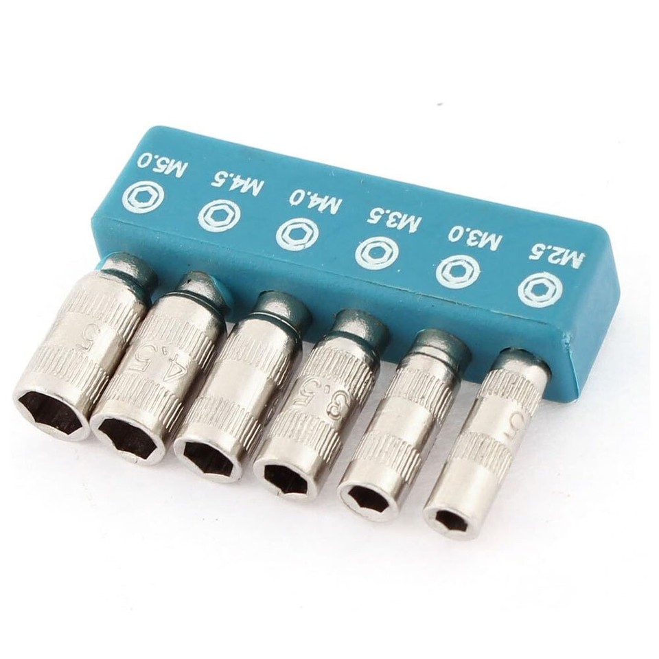 12pcs 6 in 1 H4 Hexagon Shank 6 Points Hex Socket 2.5mm 3mm 3.5mm 4mm 4.5mm 5mm | eBay