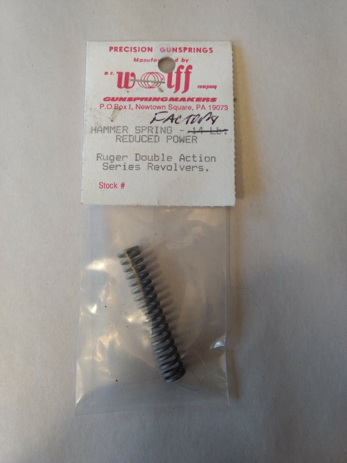 Wolff Hammer spring factory reduced power Ruger double action series ...