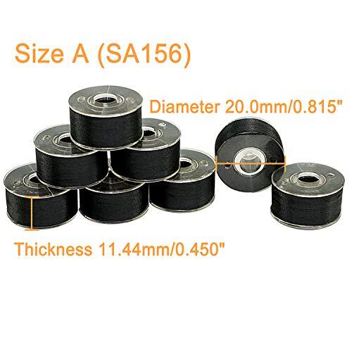 25pcs Black 70d/2 60wt Prewound Bobbin Thread Plastic Size A Sa156 For ...
