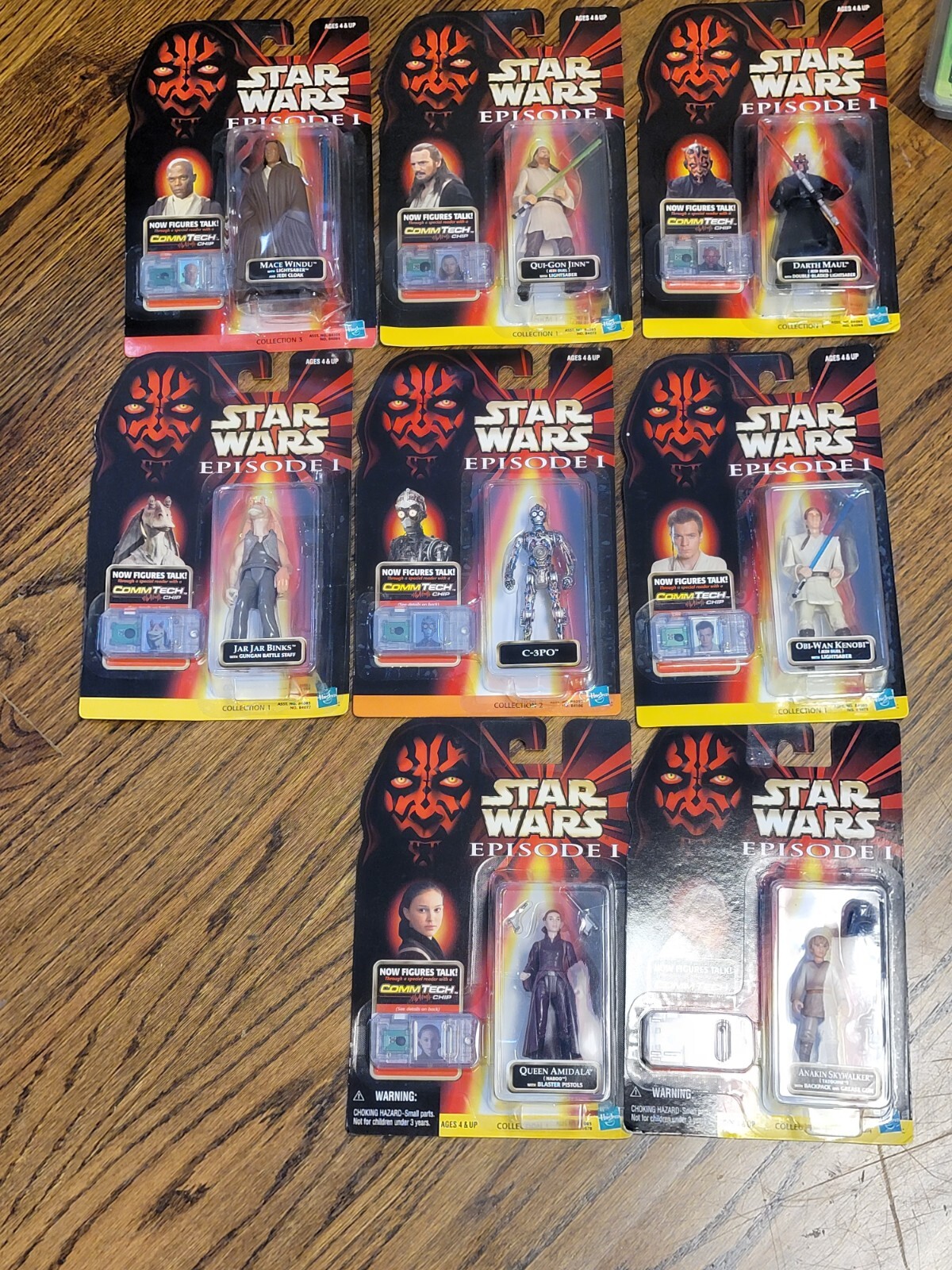Star Wars Ep1 Commtech Figure Lot of 8: Maul, Jinn, Kenobi, Skywalker ...
