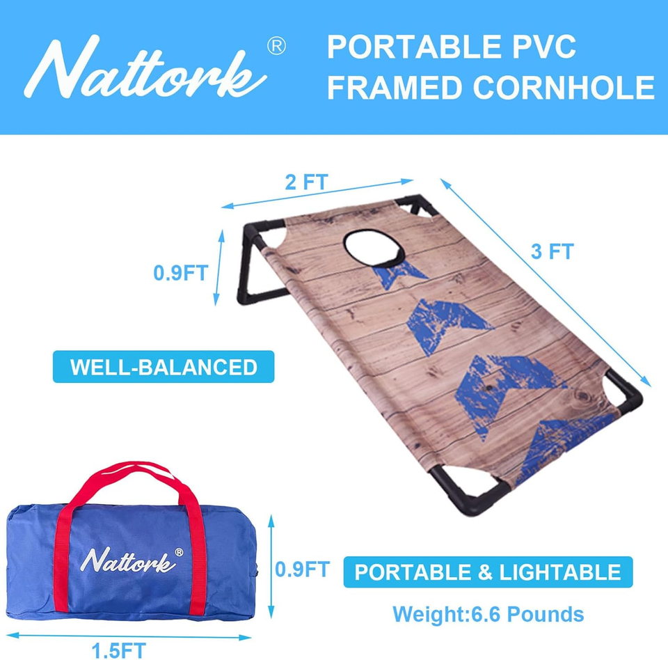 Portable Cornhole Set with 2 Collapsible Cornhole Boards, 8 Cornhole ...