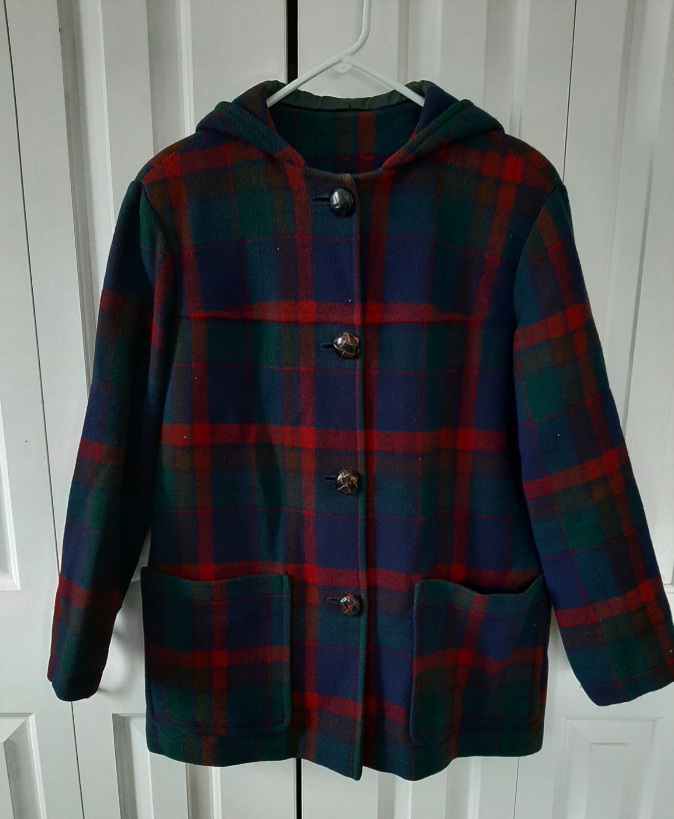 Vintage Pendleton Jacket Red/Blue/Green Plaid 100% Vi… - Gem