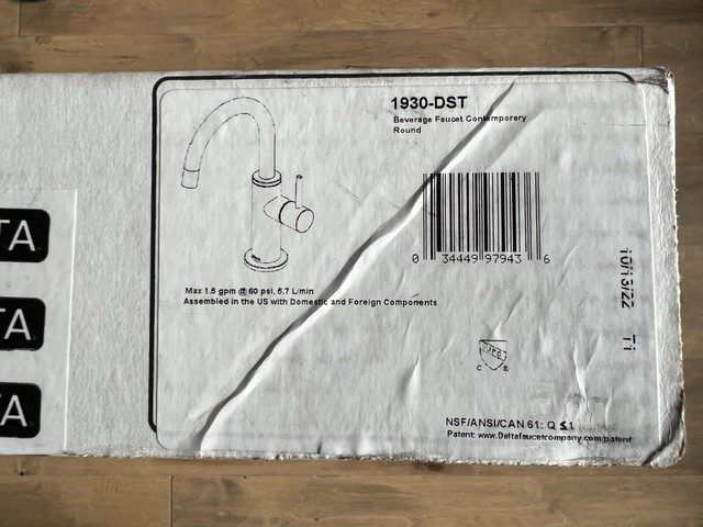 Delta 1930-DST Contemporary Instant Water Dispenser Beverage Faucet ...