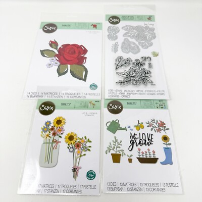 Sizzix Thinlits Spring Flowers Cutting Dies Bundle - Scrapbooking Cardmaking NEW | eBay