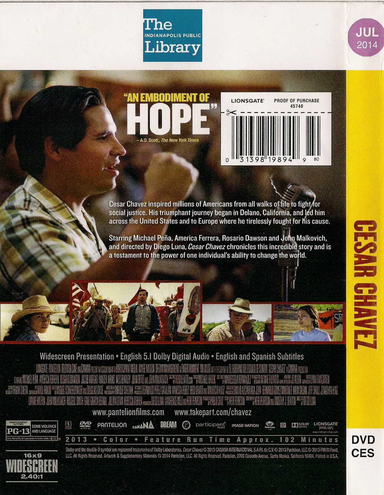 Cesar Chavez Movie Dvd Cover