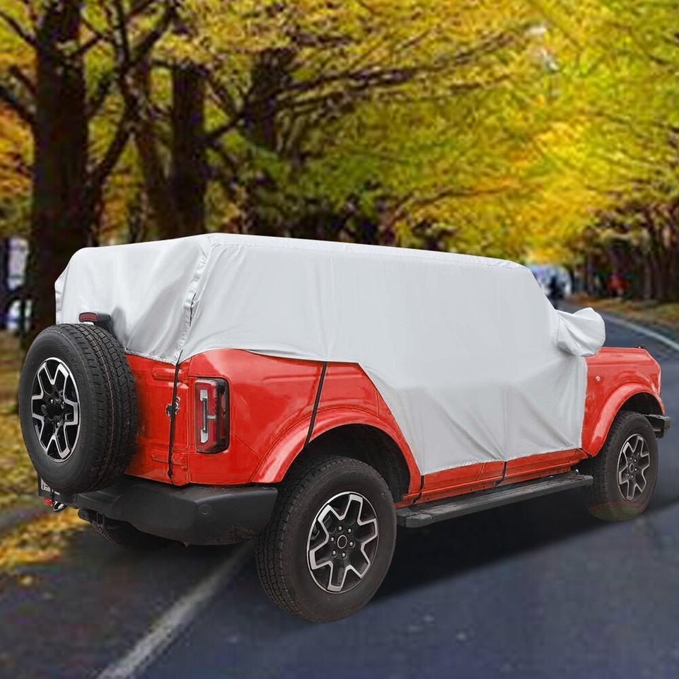 Half Car Cover for Bronco 2021 2022 4 Door Waterproof UV-Proof Outdoor ...