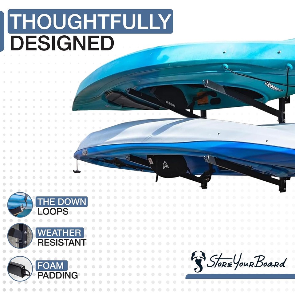 G-Kayak Wall Rack – Heavy-Duty Outdoor Kayak Rack for 2 Boats ...