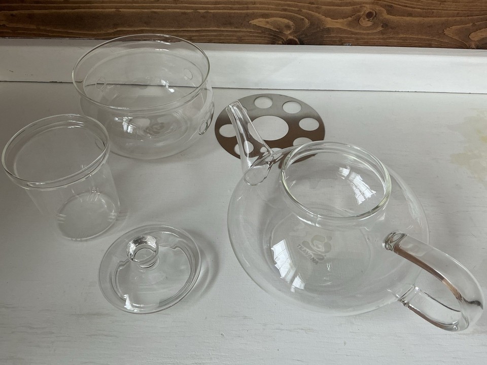 Teavana Musee' DE The' Glass Tea Pot and Aurora Glass Warmer for Hot ...