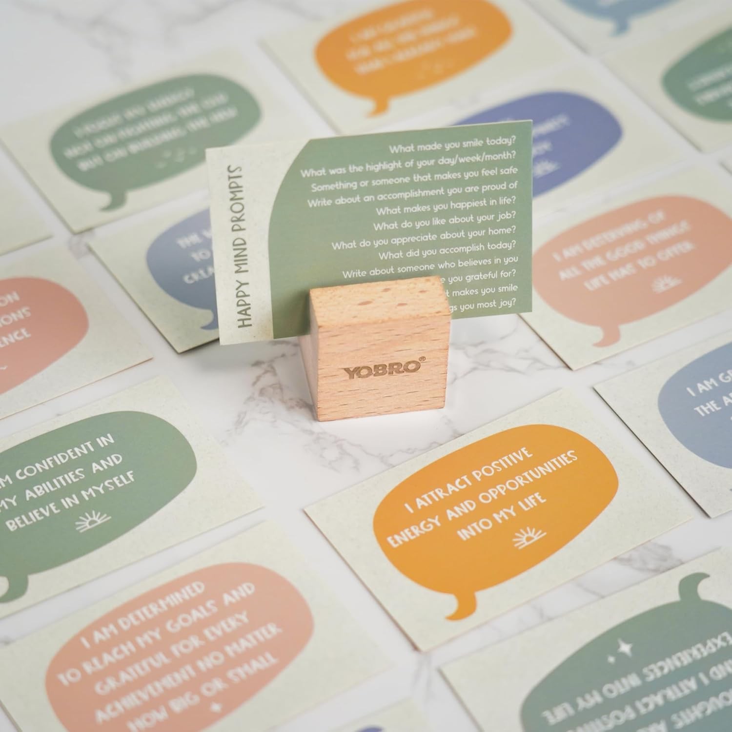 40 Positive Daily Quote Cards with Wooden Stand & Tin – Motivational ...