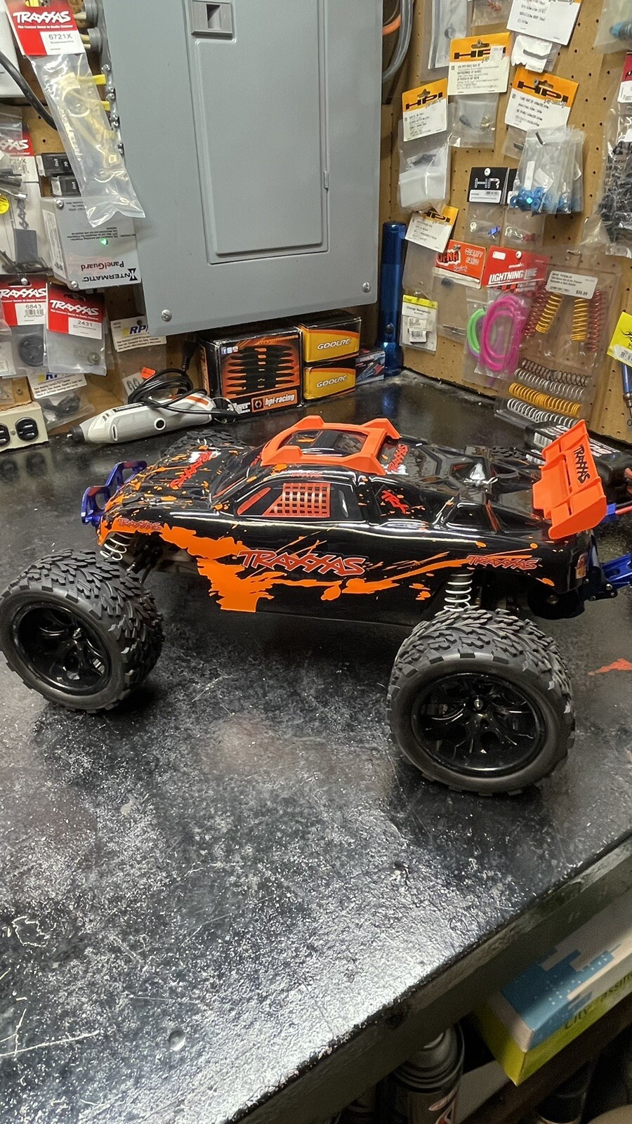 Custom Body Traxxas Rustler VXL/XL-5 1/10 2wd Truck Black And Orange ...