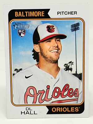 2023 Topps Heritage RC DL Hall #189 Baseball Rookie Baltimore Orioles ...