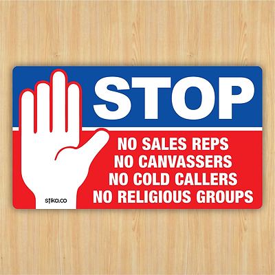 Stop Cold Calling No Callers Religious Groups Sales Rep Sticker door ...